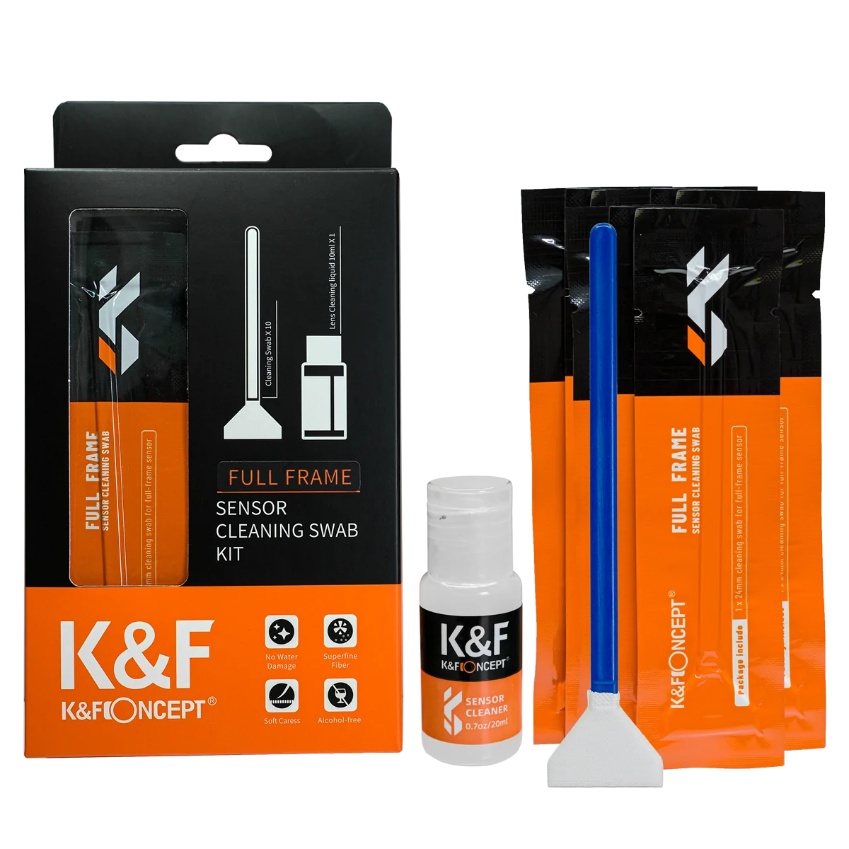 full-frame sensor cleaning swab kit with alcohol-free fluid